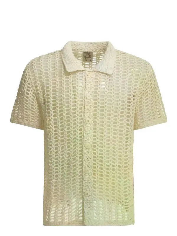 RAKKI Crochet-knit Short-sleeve Shirt - Neutrals