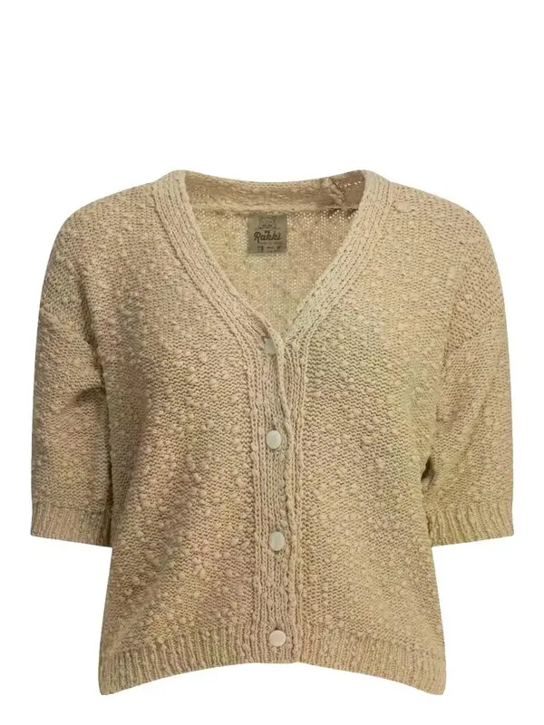 RAKKI B.b. Bobble-knit V-neck Cardigan - Neutrals
