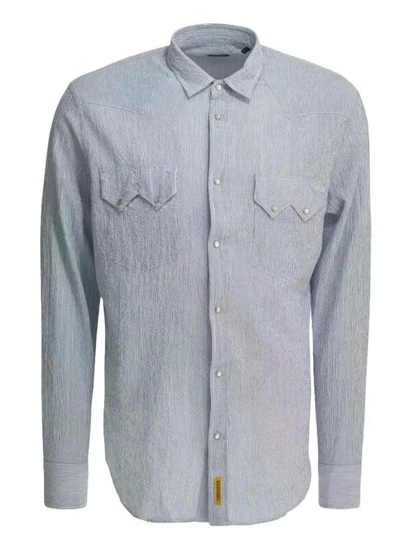 B.D.BAGGIES Rodeo Seersucker-stripe Shirt - Blue