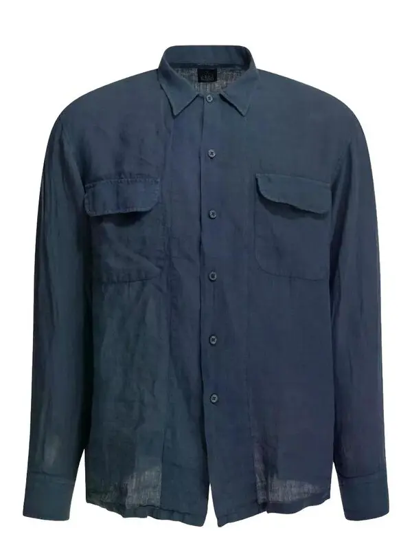 B.D.BAGGIES Chest-pocket Linen Shirt - Blue