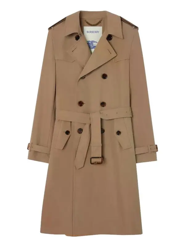 Burberry Long Silk Cotton Foxfield Trench Coat - Neutrals