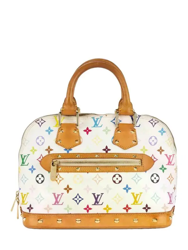 LOUIS VUITTON Monogram Multicolore Alma Tote Bag - White