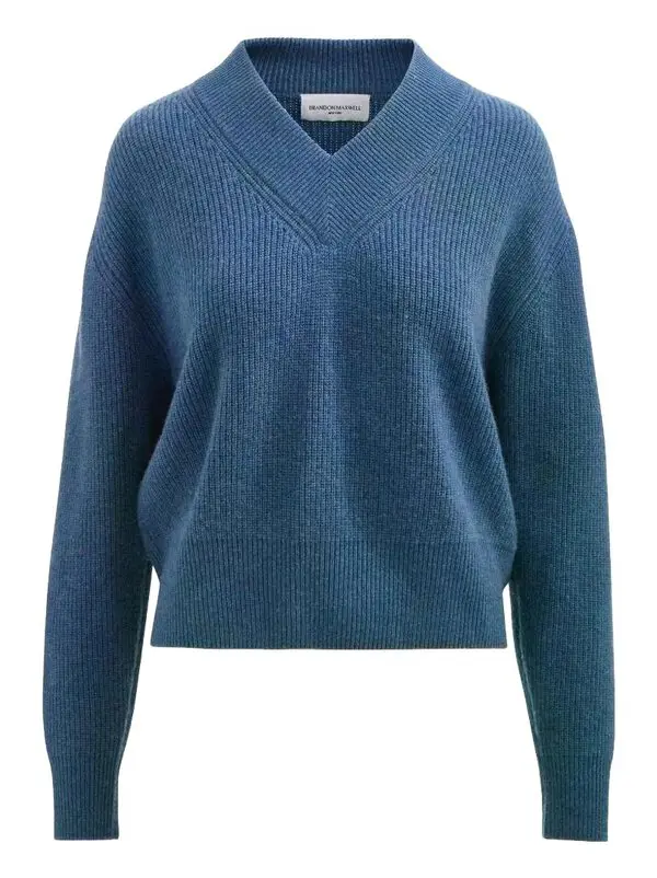 Brandon Maxwell Maris Rib-knit Sweater - Blue