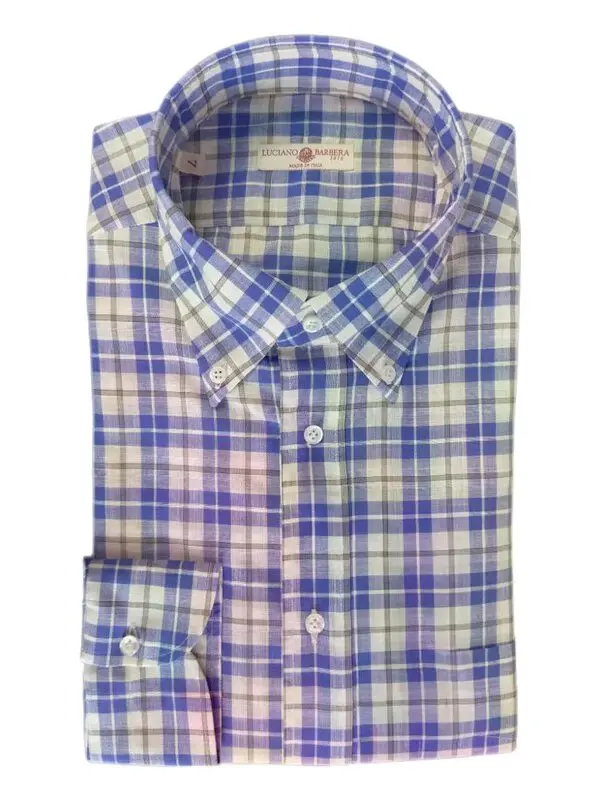 Luciano Barbera Checked Buttoned Shirt - Blue