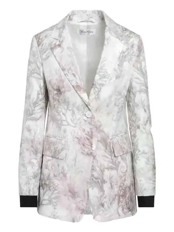 Max Mara Floral-print Single-breasted Blazer - White