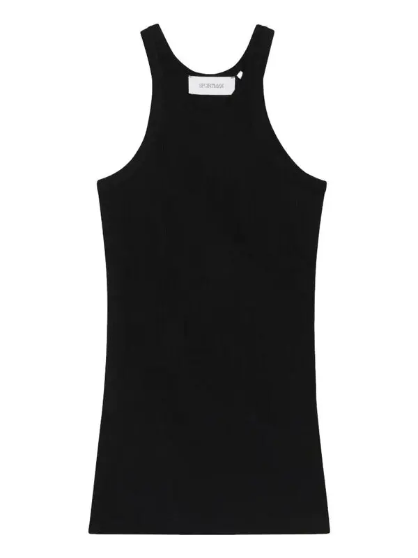 Sportmax Ribbed-knit Tank Top - Black