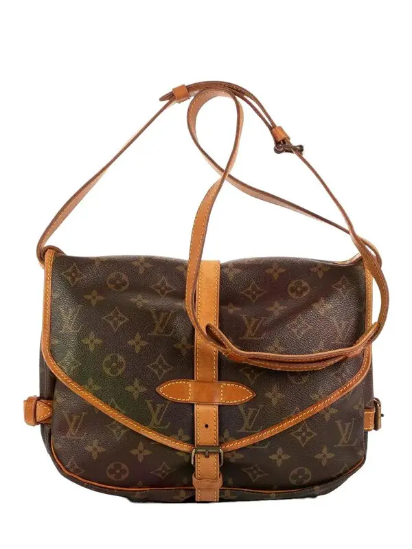 LOUIS VUITTON Monogram Saumur Satchel - Brown