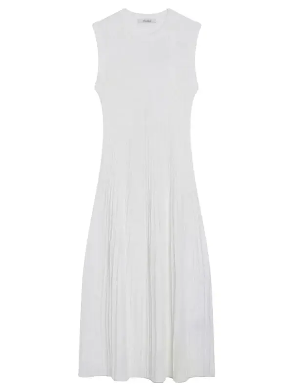 Max Mara Egizio Ribbed-knit Midi Dress - White