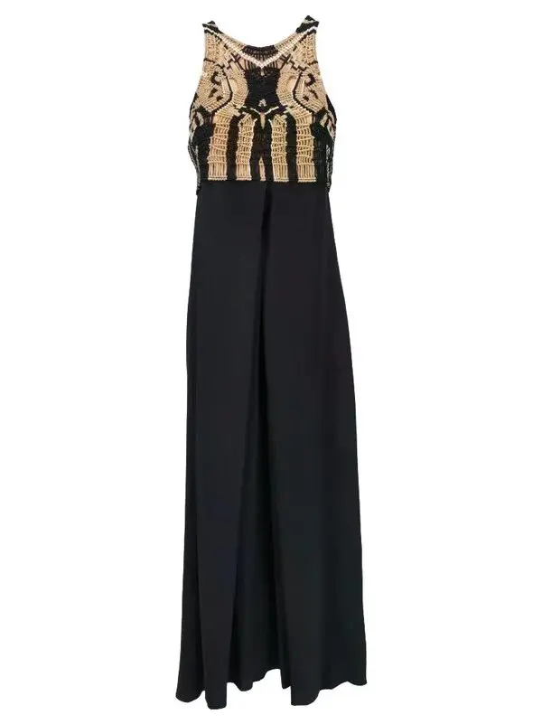 Diane Von Furstenberg Macramé-panel Sleeveless Maxi Dress - Black