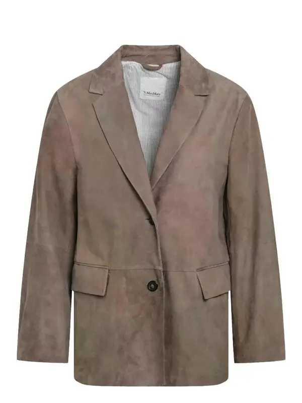 Max Mara Anfora Buttoned Leather Jacket - Brown