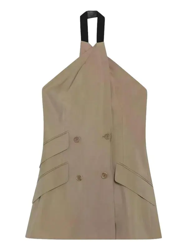 Max Mara Nuraghe Double-breasted Halterneck Top - Neutrals