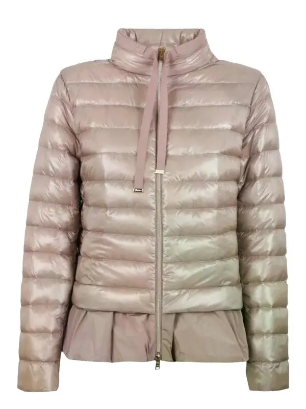 Herno Quilted Zip-up Jacket With Ruffle Trim - Pink
