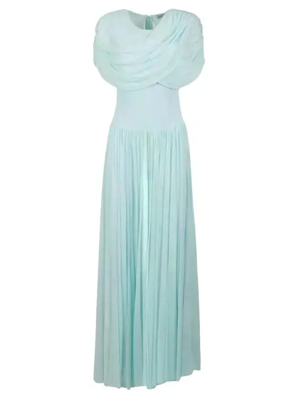 Simkhai Nancie Pleated Draped Maxi Dress - Blue