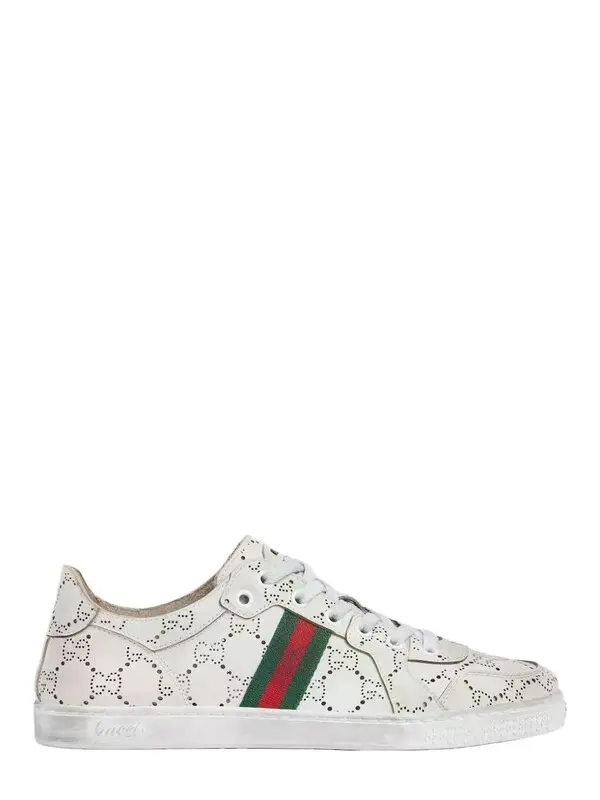 Gucci Gg Perforated Sneakers - White