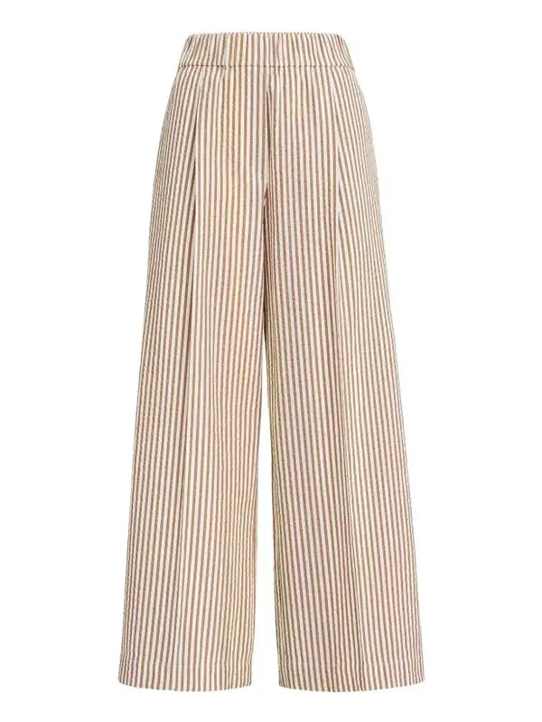 Brunello Cucinelli Techno-cotton Striped Seersucker Track Trousers - Neutrals