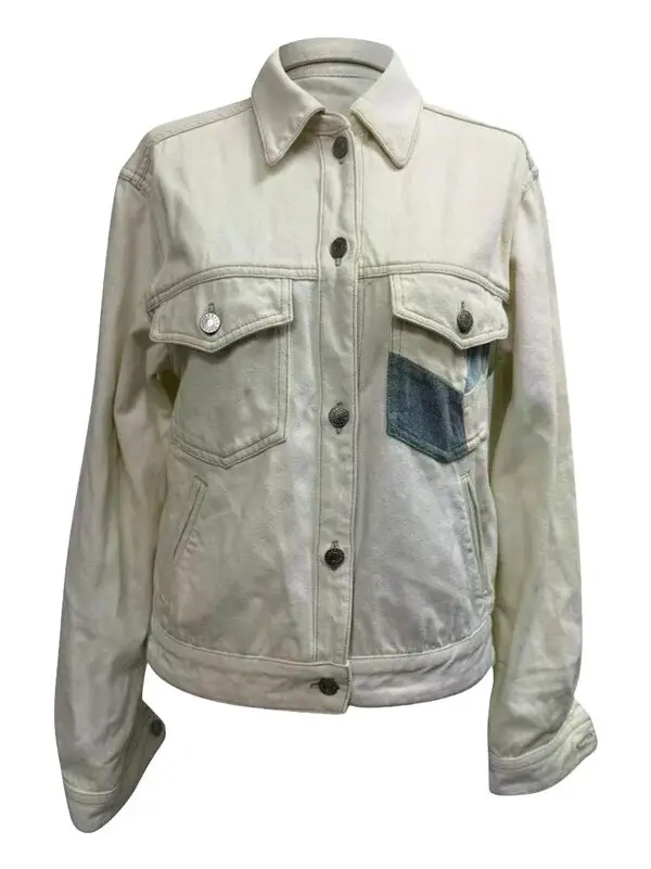 ISABEL MARANT VINTAGE Vintage Lindy Patchwork Denim Jacket - Neutrals