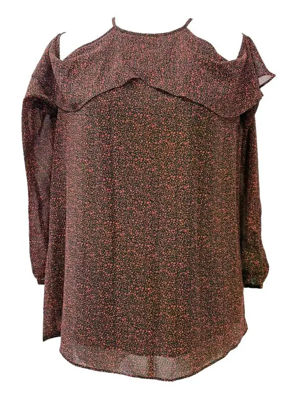 Michael Kors Ruffled Paisley-print Top - Black