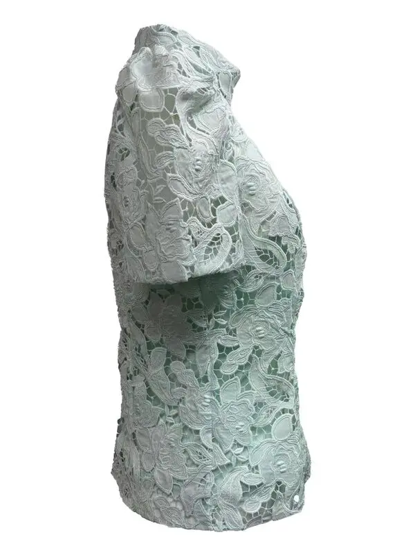 Zimmermann High-neck Lace Blouse - Green