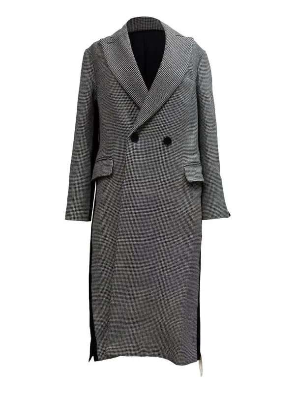 Stella McCartney Houndstooth Wool Coat - Black