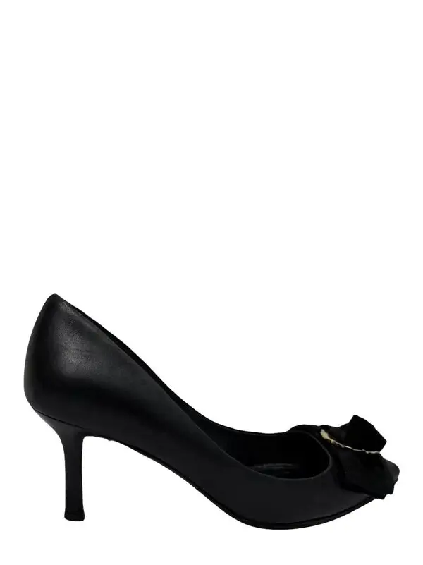 FERRAGAMO Talla Bow Pointed-toe Pumps - Black