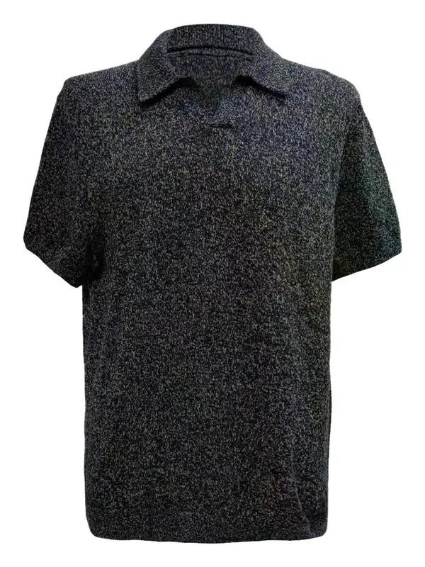 Mr P. Knitted Short-sleeve Polo Shirt - Blue