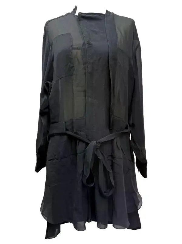 ISABEL MARANT VINTAGE Belted Long-sleeve Dress - Black