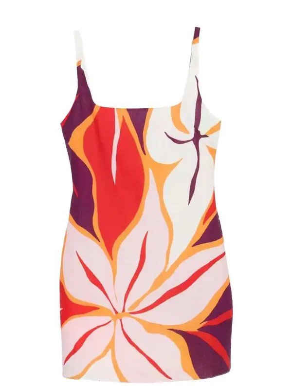 CALA DE LA CRUZ Siela Floral-print Mini Dress - White
