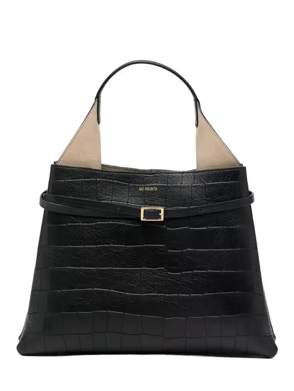 REE PROJECTS Clare Croc-effect Tote Bag - Black