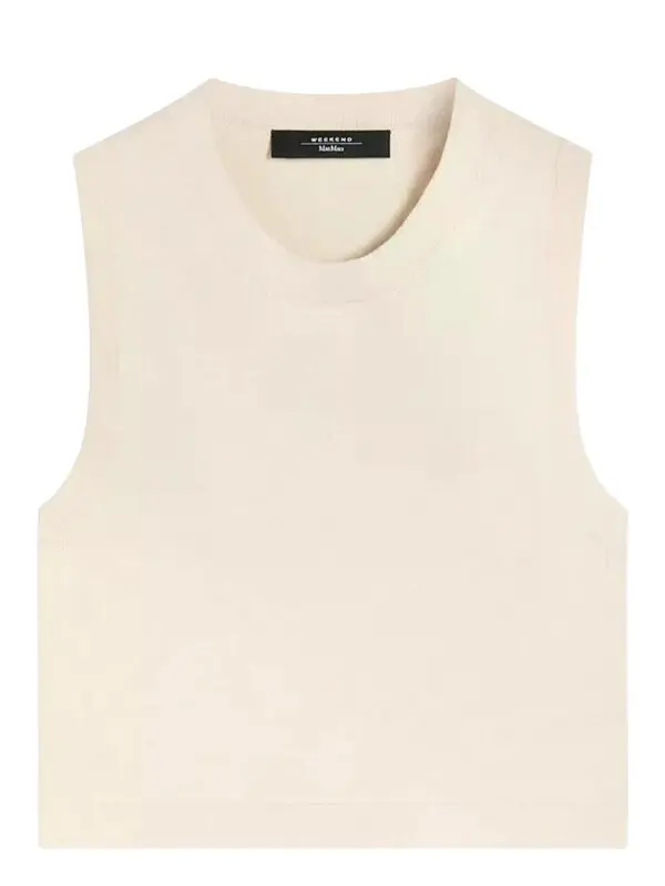 Max Mara Bombo Ribbed-knit Cropped Top - Neutrals
