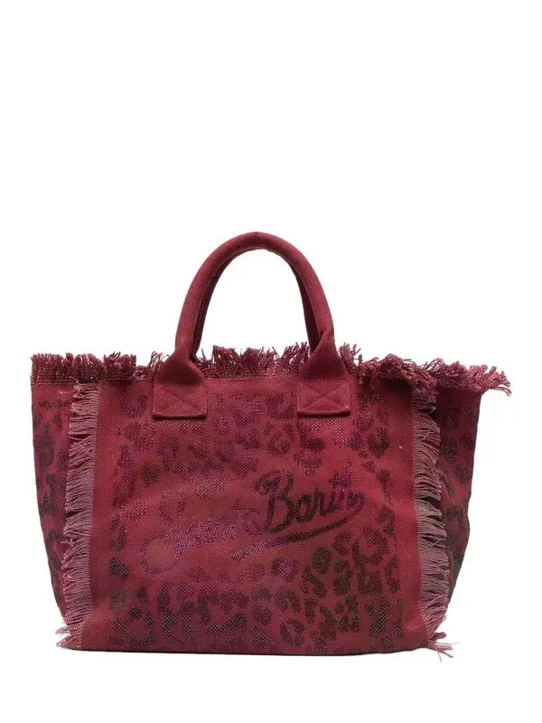 MC2 SAINT BARTH Leopard Beaded Tote Bag - Red