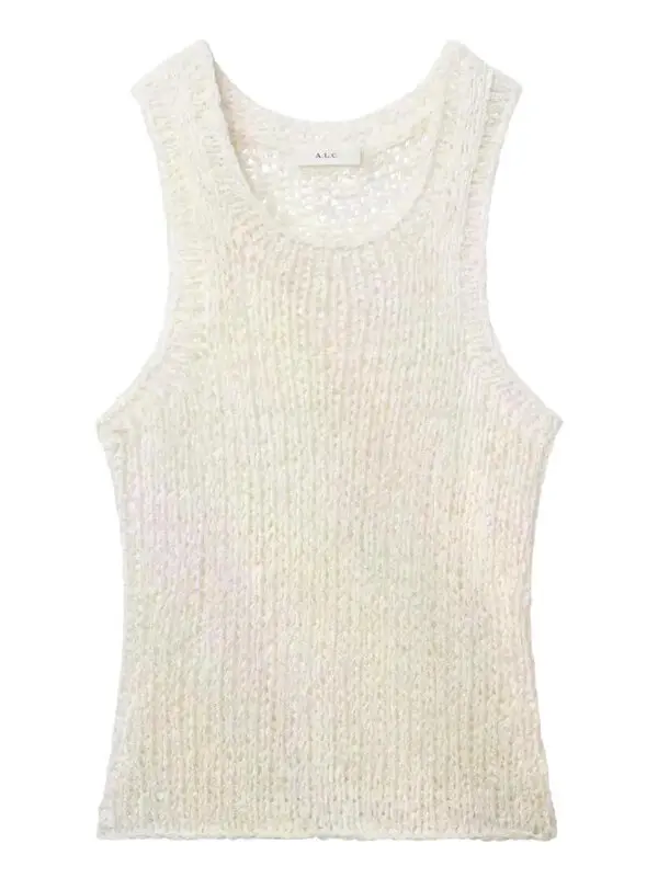 A.L.C. Nelly Open-knit Top - White