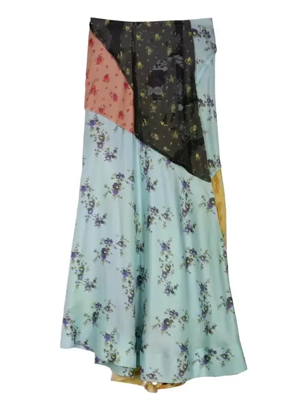 GANNI Floral-print Maxi Skirt - Blue