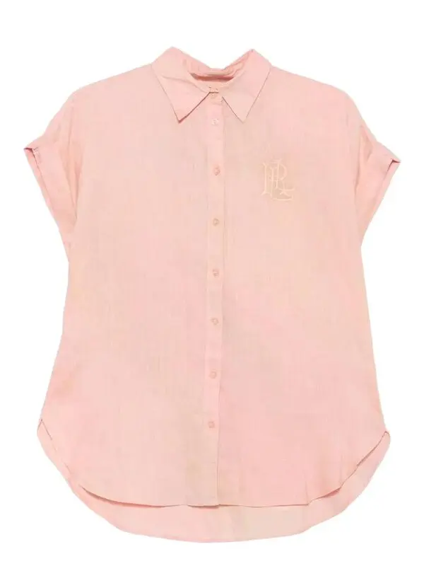 Ralph Lauren Embroidered Logo Slub Shirt - Pink