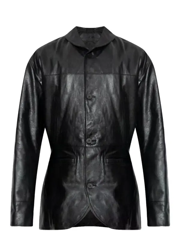 Jacquemus The Gardian Leather Button-up Jacket - Black