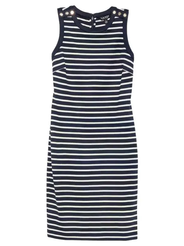 Ralph Lauren Striped Button-detail Dress - Blue