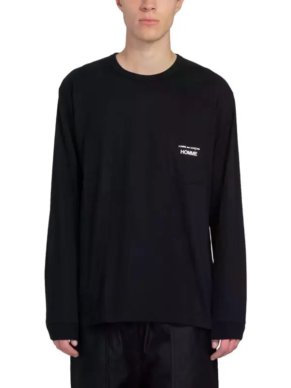 Comme Des Garçons Logo-print Pocket T-shirt - Black