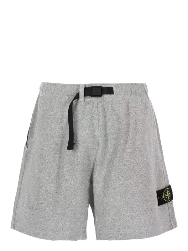 Stone Island Compass-patch Buckled Shorts - Grey