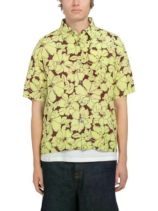 StÜssy Floral-detail Buttoned Shirt - Green