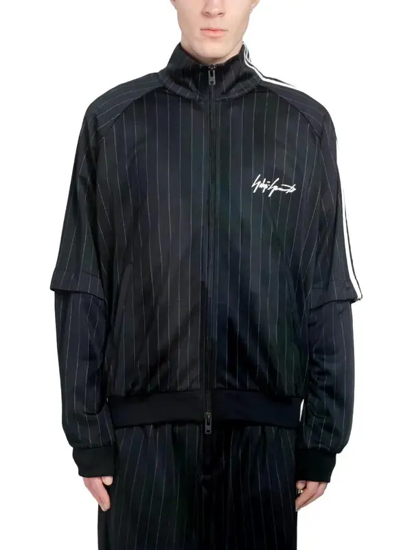 Adidas Y-3 Basketball Pinstripe Zip Up Sweatshirt - Black