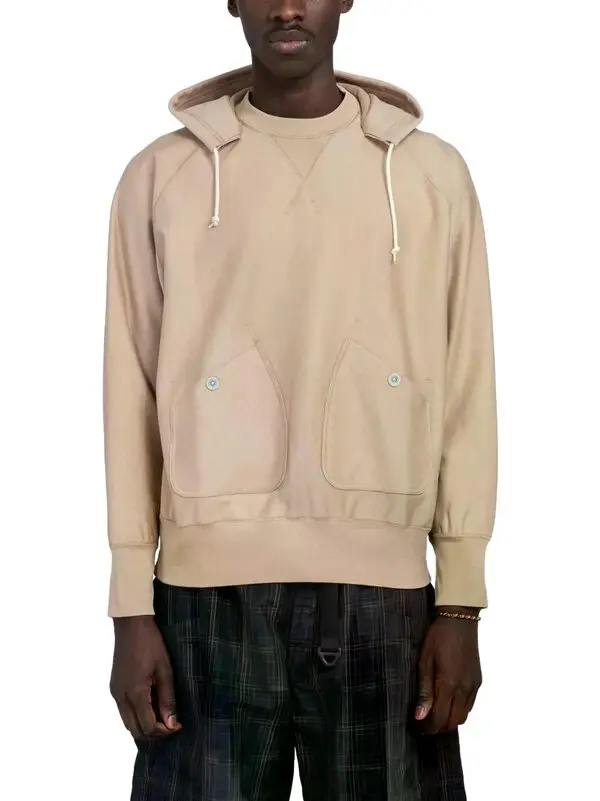 Comme Des Garçons Button-pocket Hoodie - Neutrals