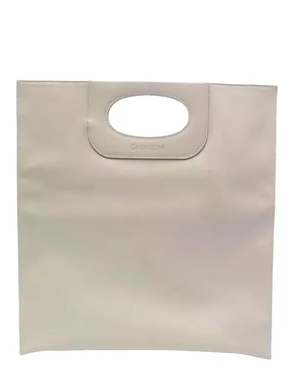 GHERARDINI Logo-embossed Cut-out Clutch - Grey