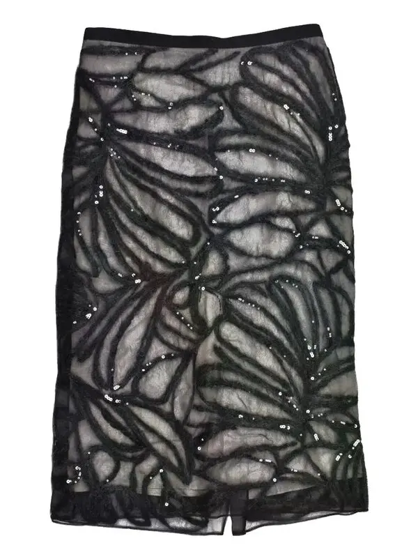 Brunello Cucinelli Sequin-embellished Midi Skirt - Black