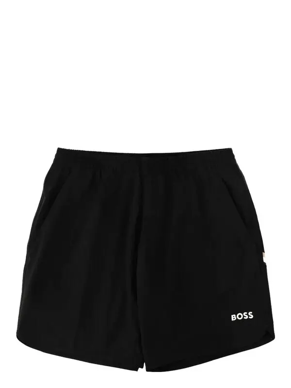 Hugo Boss Logo-print Elasticated Shorts - Black
