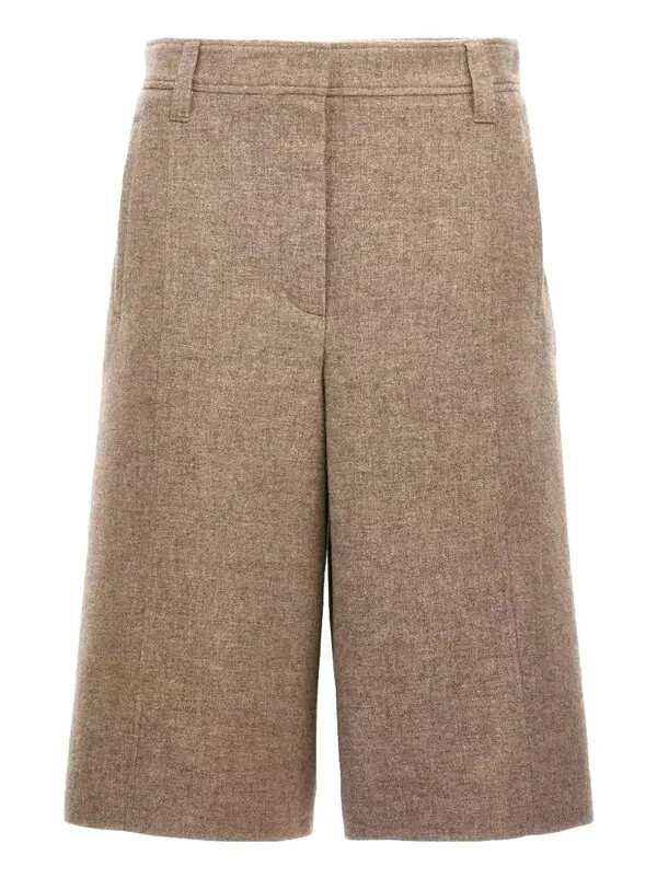 Brunello Cucinelli Tailored Wool Shorts - Brown