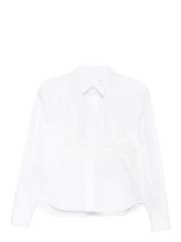 Sacai Lace Trimmed Gathered Shirt - White