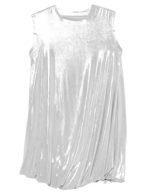 Norma Kamali Metallic Draped Mini Dress - Silver