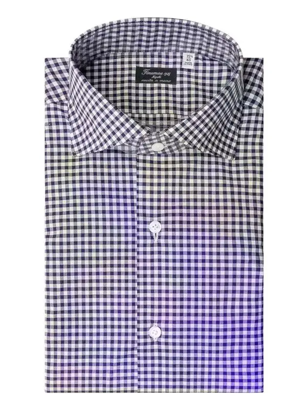FINAMORE 1925 Gingham-pattern Shirt - Blue