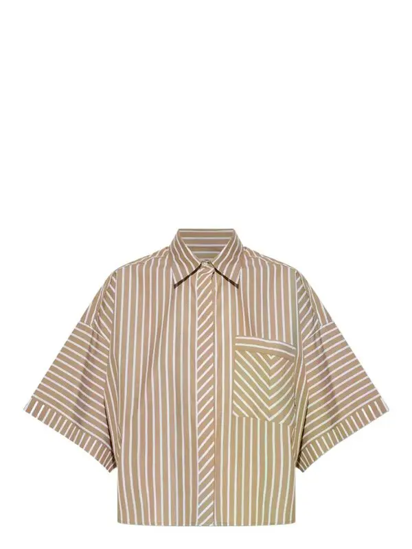 Rag & Bone Marin Striped Short-sleeve Shirt - Neutrals