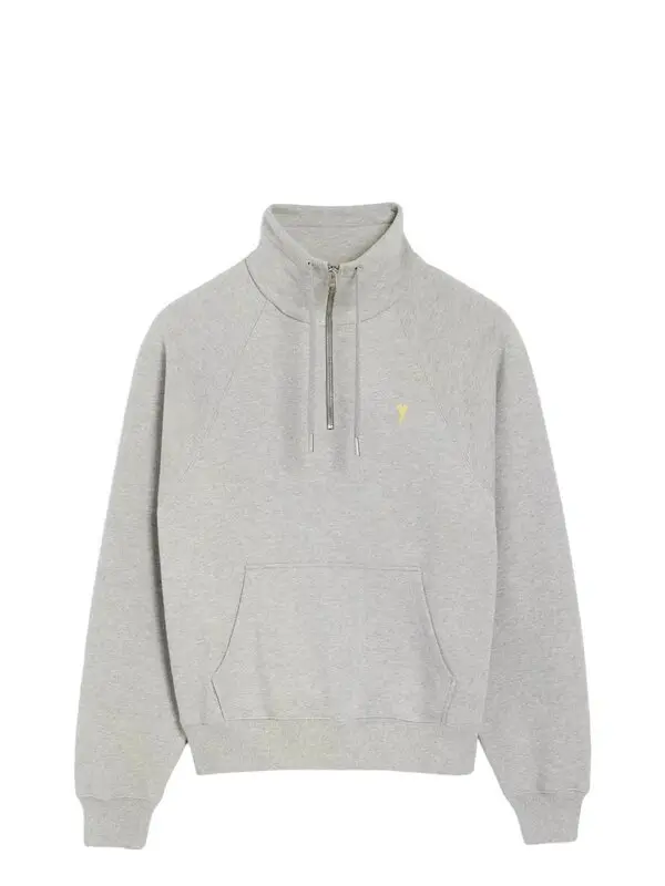 Ami Cotton De Coeur Sweatshirt - Grey
