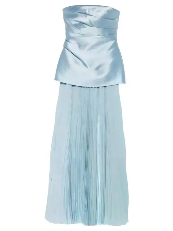 Solace London Claudette Strapless Maxi Dress - Blue